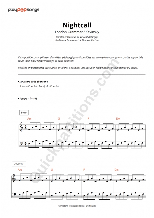 Nightcall Course Material from PlayPopSongs