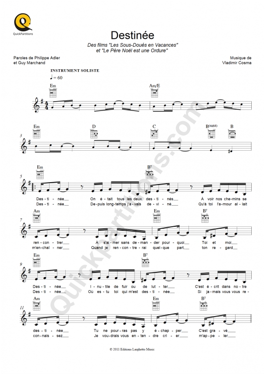 Partition pour Instruments Solistes Destinée (Le Père Noël est une ... Partition pour Instruments Solistes Destinée (Le Père Noël est une ...