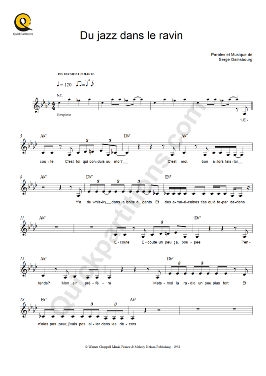 Partition pour Instruments Solistes Du jazz dans le ravin de Serge ... Partition pour Instruments Solistes Du jazz dans le ravin de Serge ...