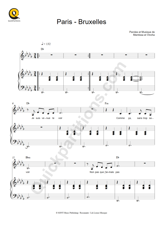 Télécharger partitions de Mentissa (partitions musicales à imprimer)