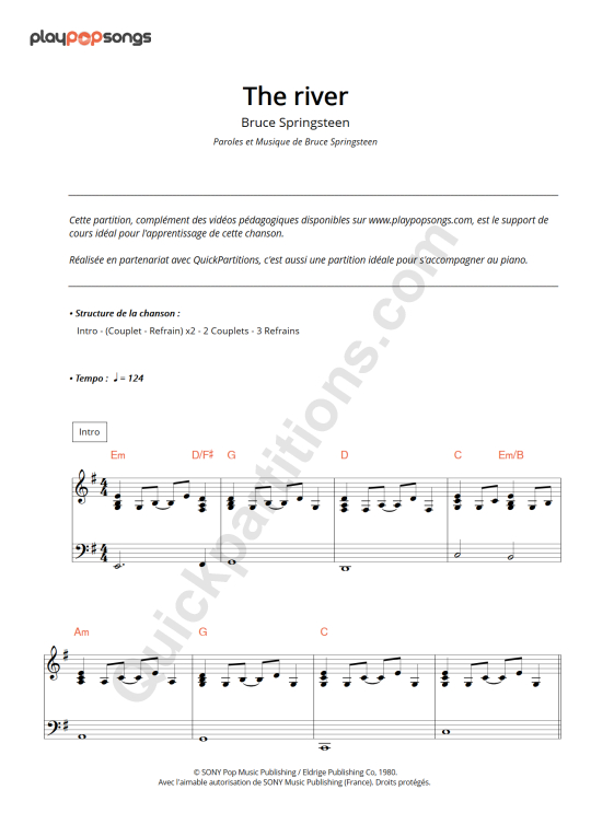 The River Course Material from PlayPopSongs